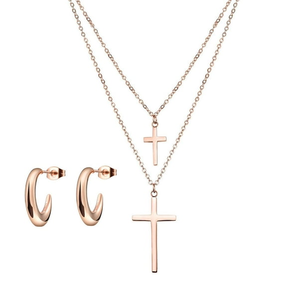 Set De Joyería Enso Acero Inoxidable Oro Rosa Cruz Ej-13 Enso EJ-13 | Bodega Aurrera en línea