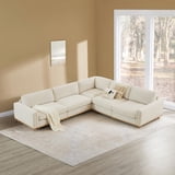 ReNest Oversized 5-Piece Corner Modular Sectional with Solid Wood Base ...