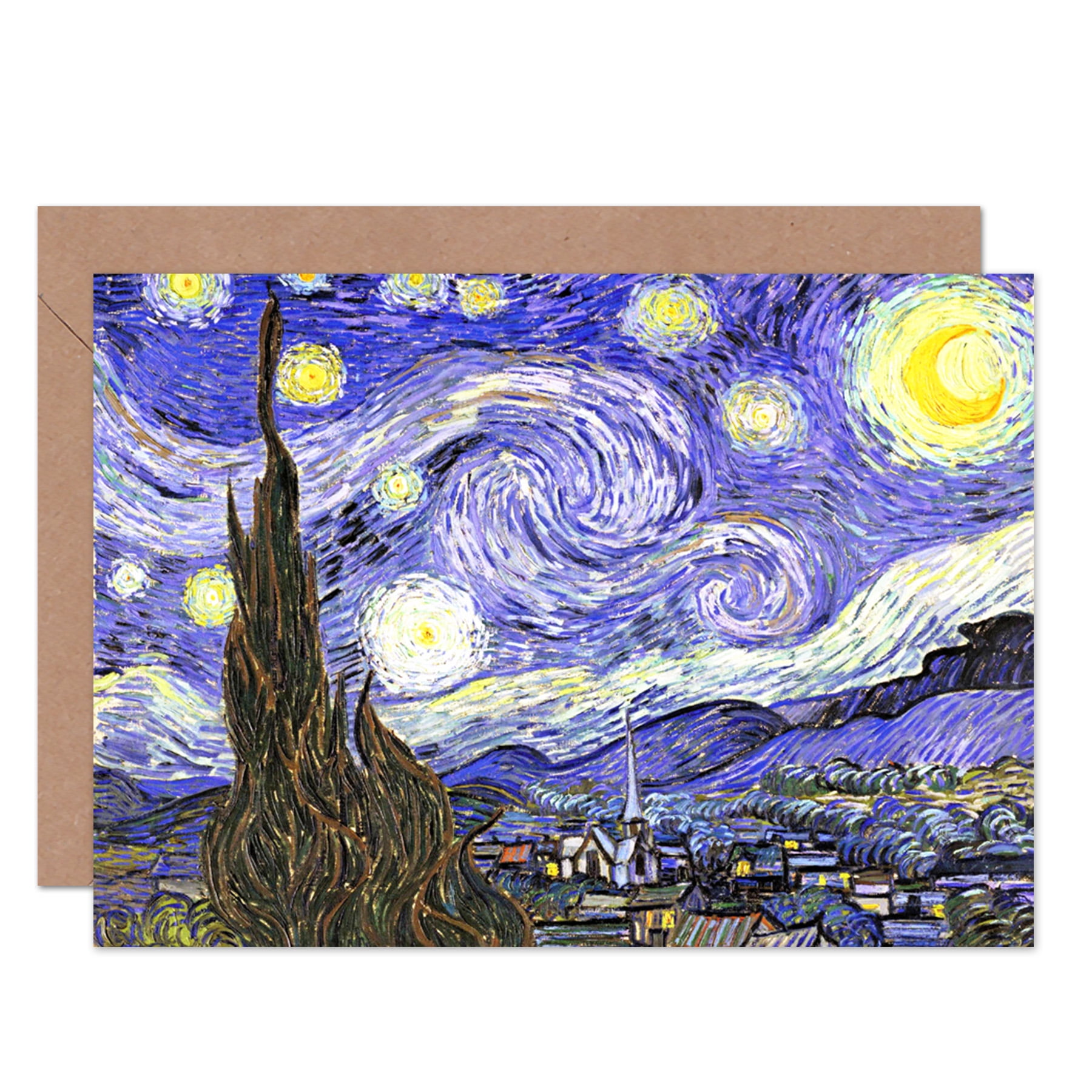 Vincent Van Gogh Starry Night Fine Art Card Plus Envelope Blank inside ...