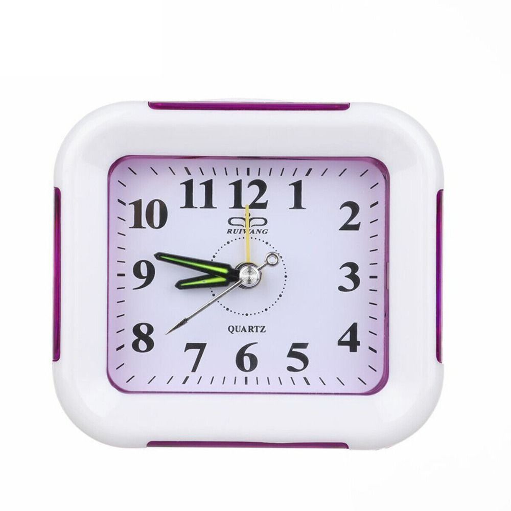 New Small for Office Desk Clocks Quartz Alarm Clock No Tick Snooze ...