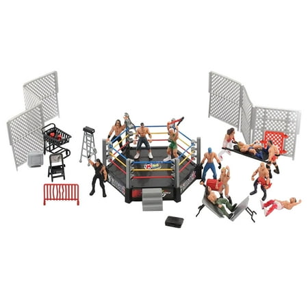 Ultimate 33-Piece Wrestling Playset for Kids, WWE Wrestler Warriors ...