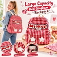 1Pcs Fashionable Red Backpack with Gingham Print and Star Accents ...