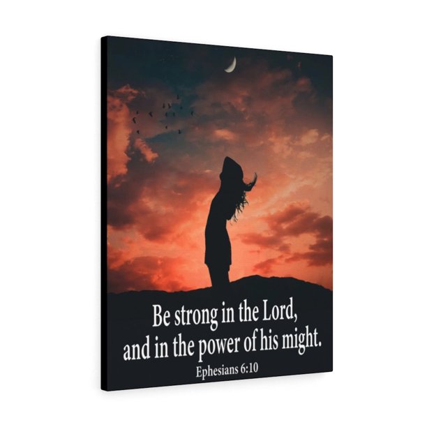 Scripture Walls Be Strong in the Lord Ephesians 6:10 Orange Bible Verse ...