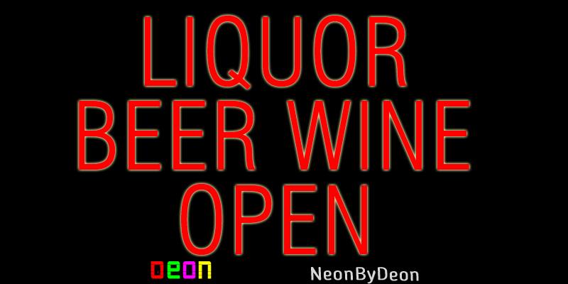 34"x25" Neon By Deon Liquor Open LED Neon Sign w/Remote Flashing ...