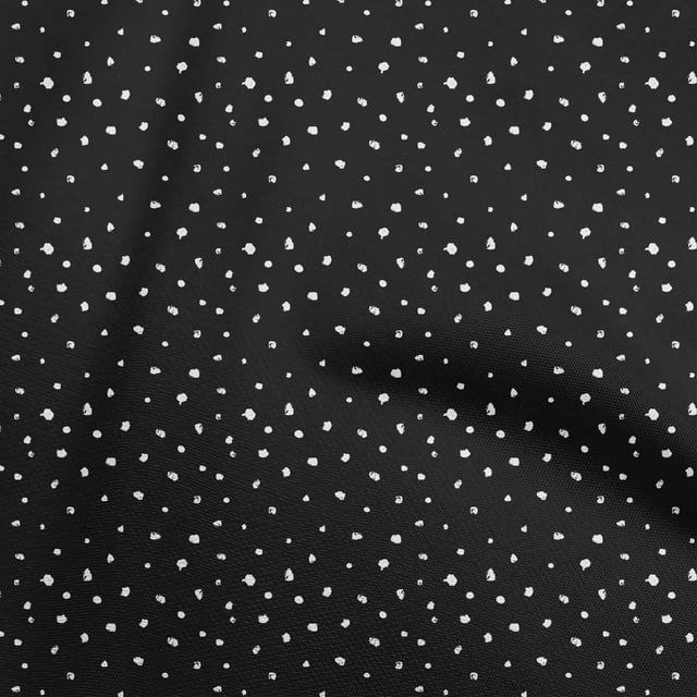 oneOone Cotton Silk Black Fabric Abstract Sewing Material Print Fabric ...