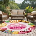 Colorful Candy Area Rug, Cake Sweet Shop Chocolate Sticks Fruit ...