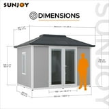 Sunjoy Office Shed for Outdoor, 10'x12.6' She Shed, Backyard Office ...