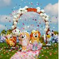 Bluey 4-Pack Wedding Time Figures, Includes Uncle Rad, Frisky, Bluey ...