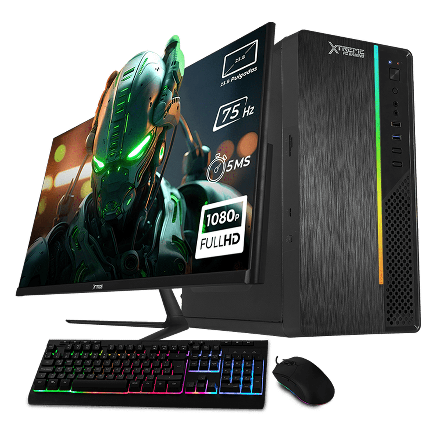 Computadora Xtreme PC Gaming Intel Core I5 12400 16GB SSD 500GB Monitor 23.8 75Hz WIFI Ultron ...