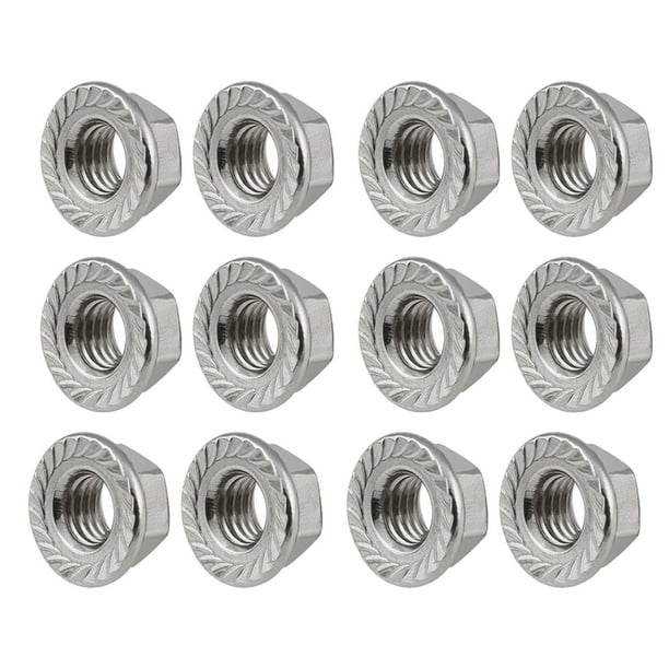 relayinert 12 Pieces Flange Nuts Stainless Steel M12 Hexagon Screw ...