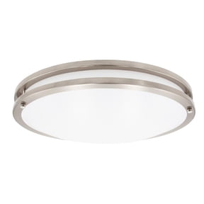 Monument Led Flush Mount Ceiling Fixture, Satin Nickel, 14 X 4 In ...