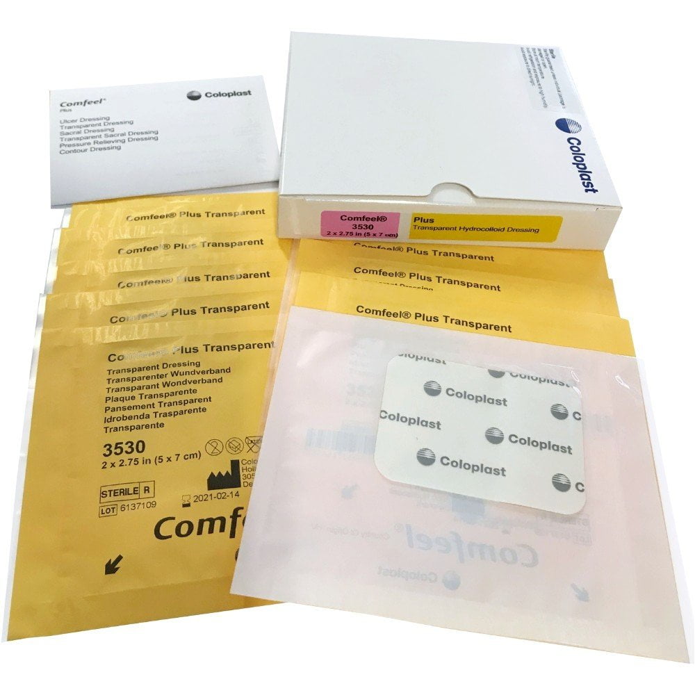Coloplast 3530 Comfeel Plus Transparent Hydrocolloid Dressing 2" x 2.75 ...