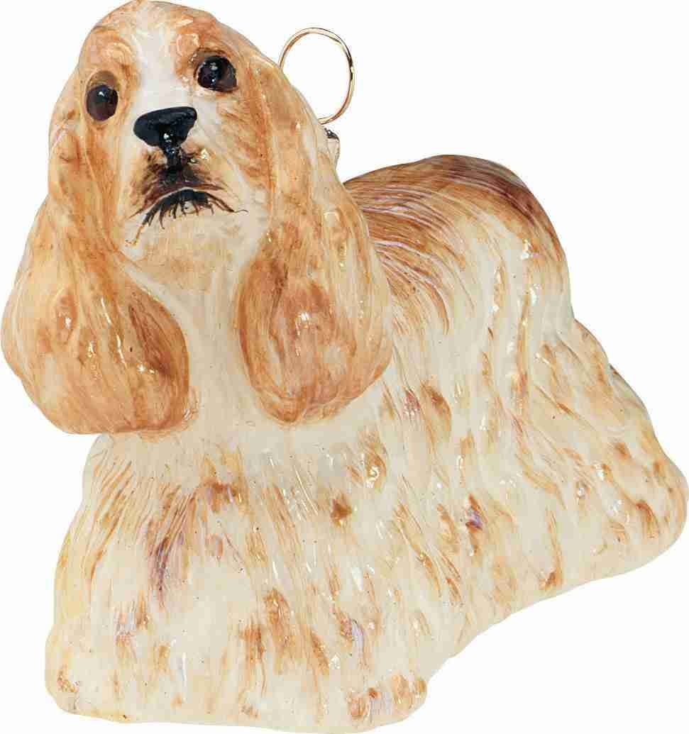 Blond Standing Cocker Spaniel Dog Polish Glass Christmas Ornament ...