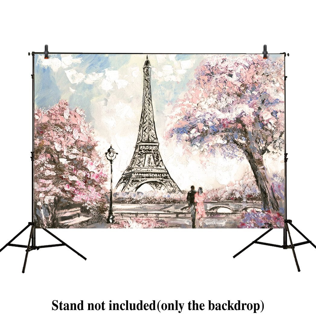 MOHome 7x5ft photography backdrops Spring in Paris Eiffel Tower oil ...