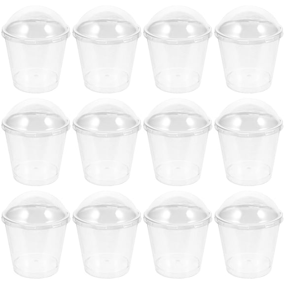 DLux 50 x 5 oz Mini Dessert Cups with Spoons, Clear Plastic Parfait ...