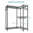 VIPEK L4 Heavy Duty Standing Metal Garment Rack, L Shaped Organizer ...