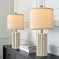 Oneach Modern Beige Ceramic Table Lamp Set of 2 for Living Room Bedroom ...