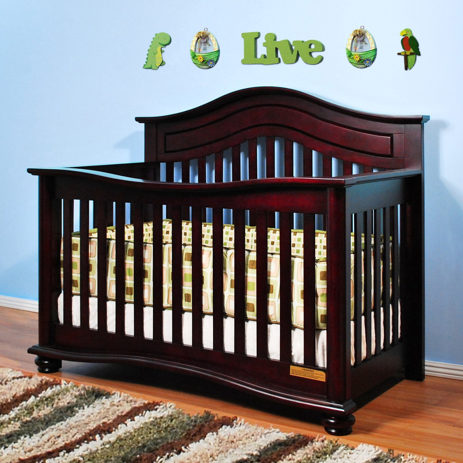 AFG Baby Furniture Lia 3 in 1 Convertible Crib Cherry Walmart