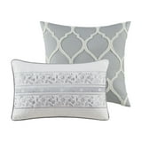 Gracie Mills Brant Damask 5-Piece Cotton Duvet Cover Set - GRACE-10483 ...