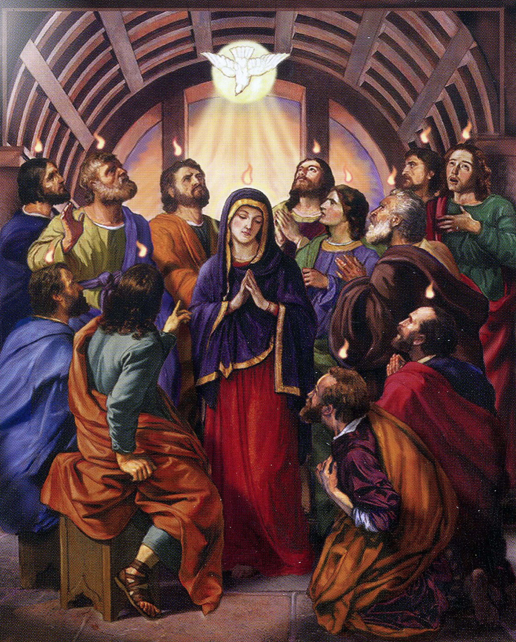 Catholic print picture - Coming of Holy Spirit T - 8" x 10" ready to be ...
