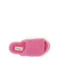 Dearfoams Cozy Comfort Women's Teddy Pile Open Toe Scuff Slippers ...