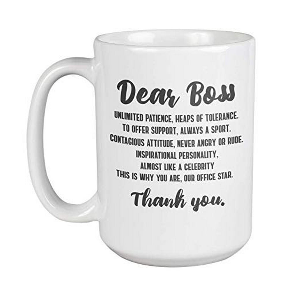 Dear Boss Cool Boss's Day Poetry Coffee & Tea Gift Mug Cup For Bosses ...