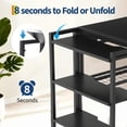35In Folding Computer Desk with Storage Shelf No Assembly Needed Sturdy ...