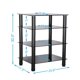 FITUEYES AV shelf Media Component TV Stand Audio Cabinet with Glass ...