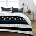4 Piece Duvet Cover Set Full, Stripes and Stars Independence Day Soft ...