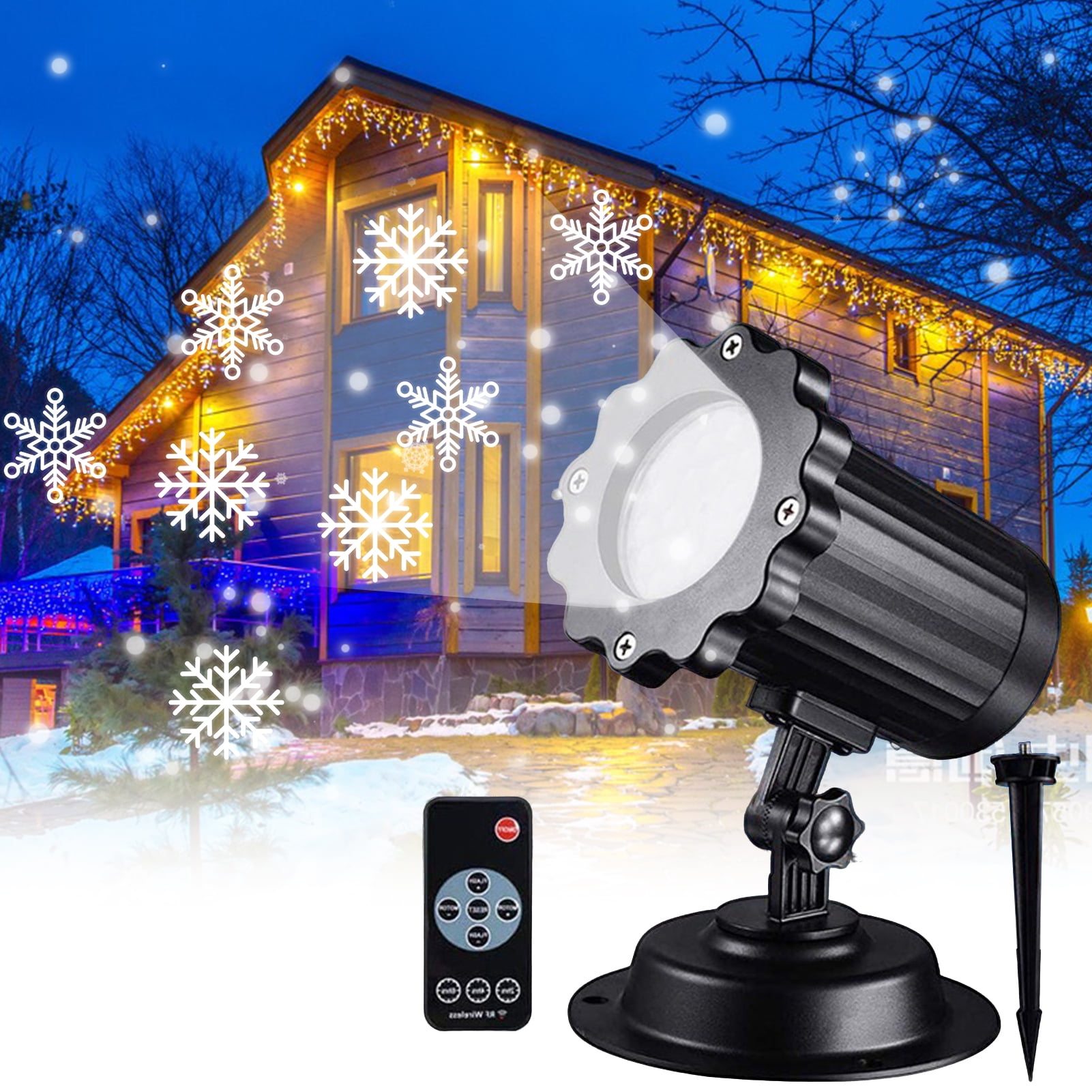 Snowflake Lighting Projector IP65 Waterproof RF Remote Control Stunning ...