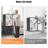 "GDLF Mini Fridge Stand with Storage, Sturdy Refrigerator Cart with ...