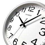 TIMESS 13" Silent Wall Clock with Silver Frame, Modern Style, Large ...