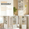Furmax 1 Piece 4-Shelf Farmhouse Bookcases 4-Tier Bookshelf with ...