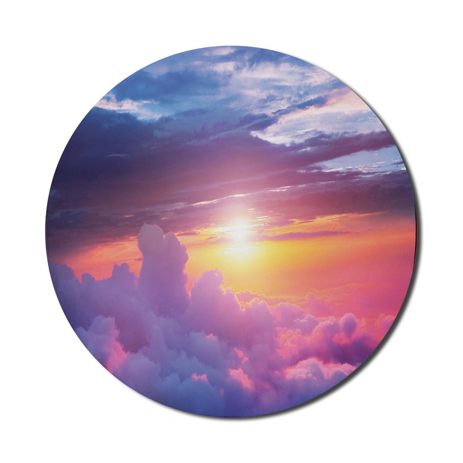 Landscape Mouse Pad for Computers, Sunset Scene with Sky and Clouds ...