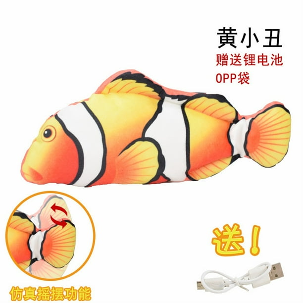 Electric Moving Cat USB Kicker Fish Toy Realistic Flopping Wiggle ...