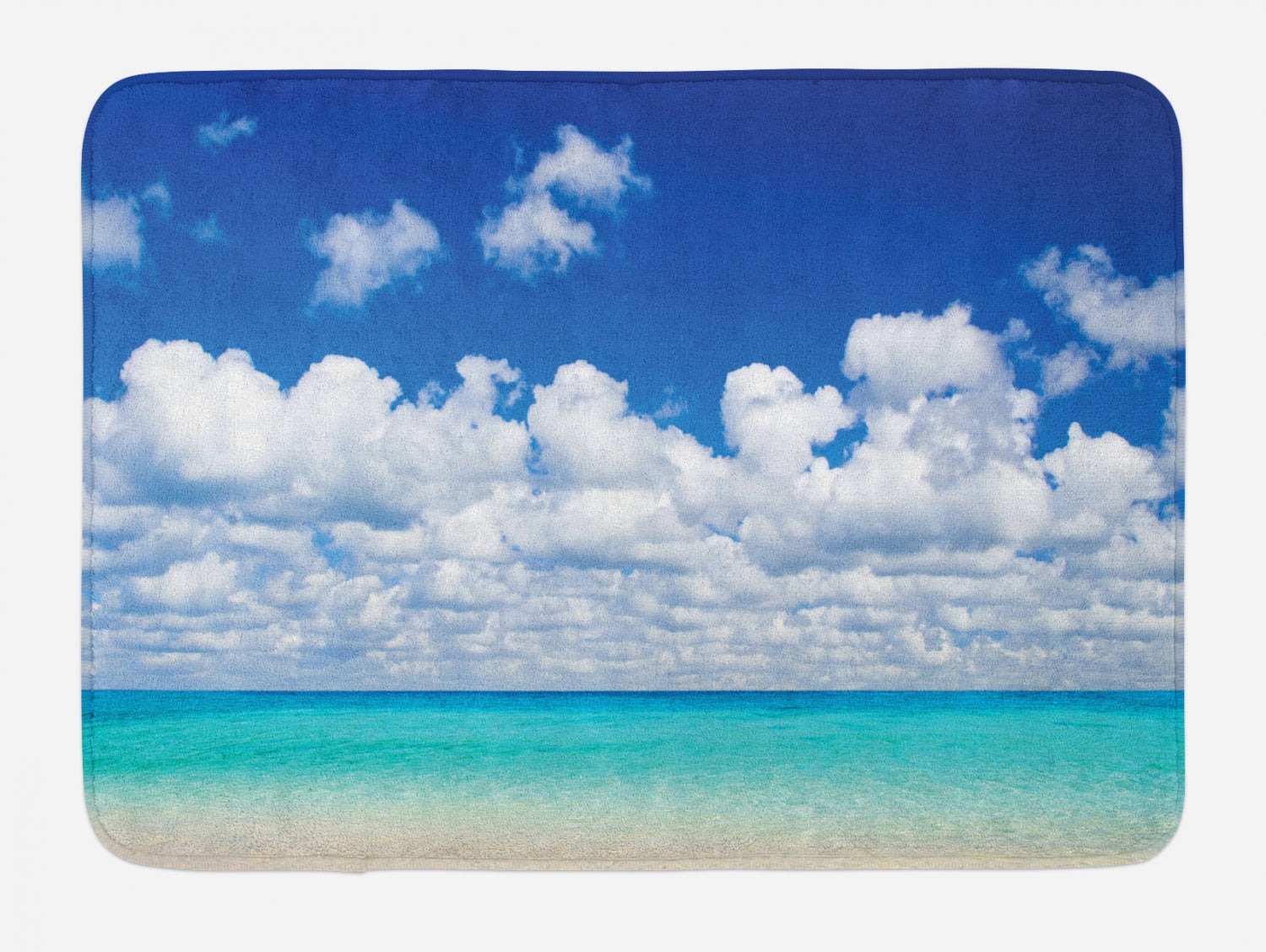 Ocean Bath Mat, Paradise Beach and Tropical Hawaiian Exotic Sky Color ...