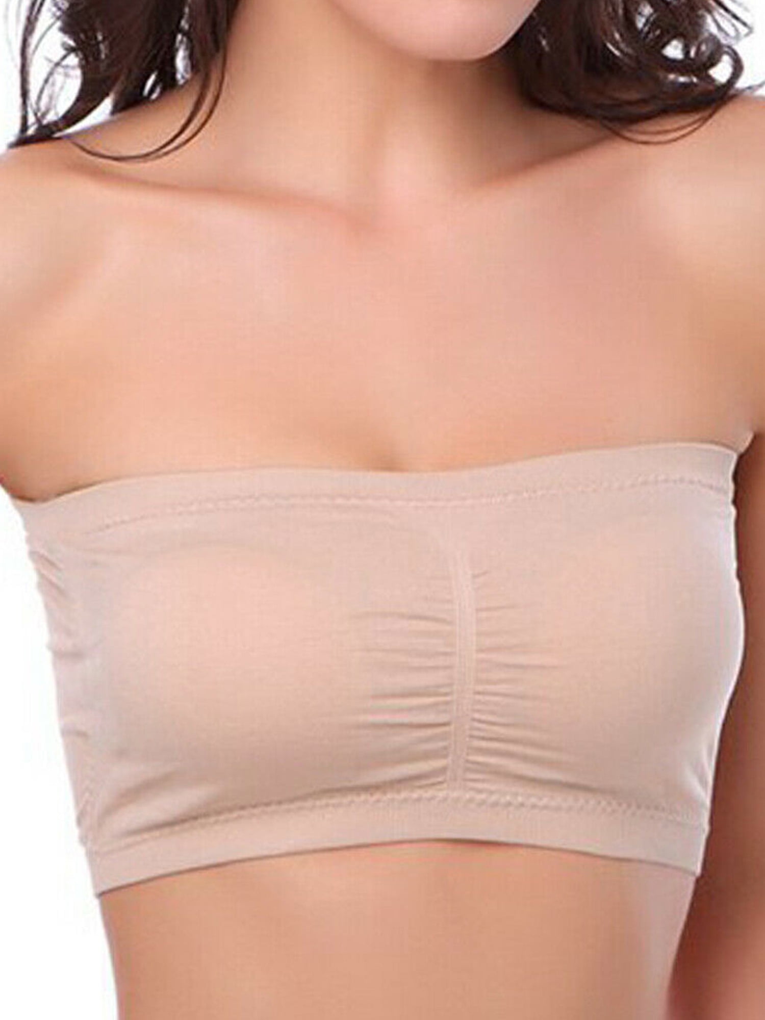 Youweixiong Women Plus Size Stretch Strapless Bra Seamless Chest Wrap