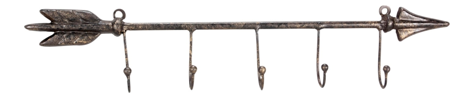 Directional Arrow With Five Hooks Metal Wall Plaque 17 Inches - Walmart.com