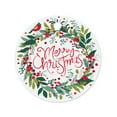 Merry Christmas Wreath - Round Printed Gift Hang Tags for Christmas - 3 ...