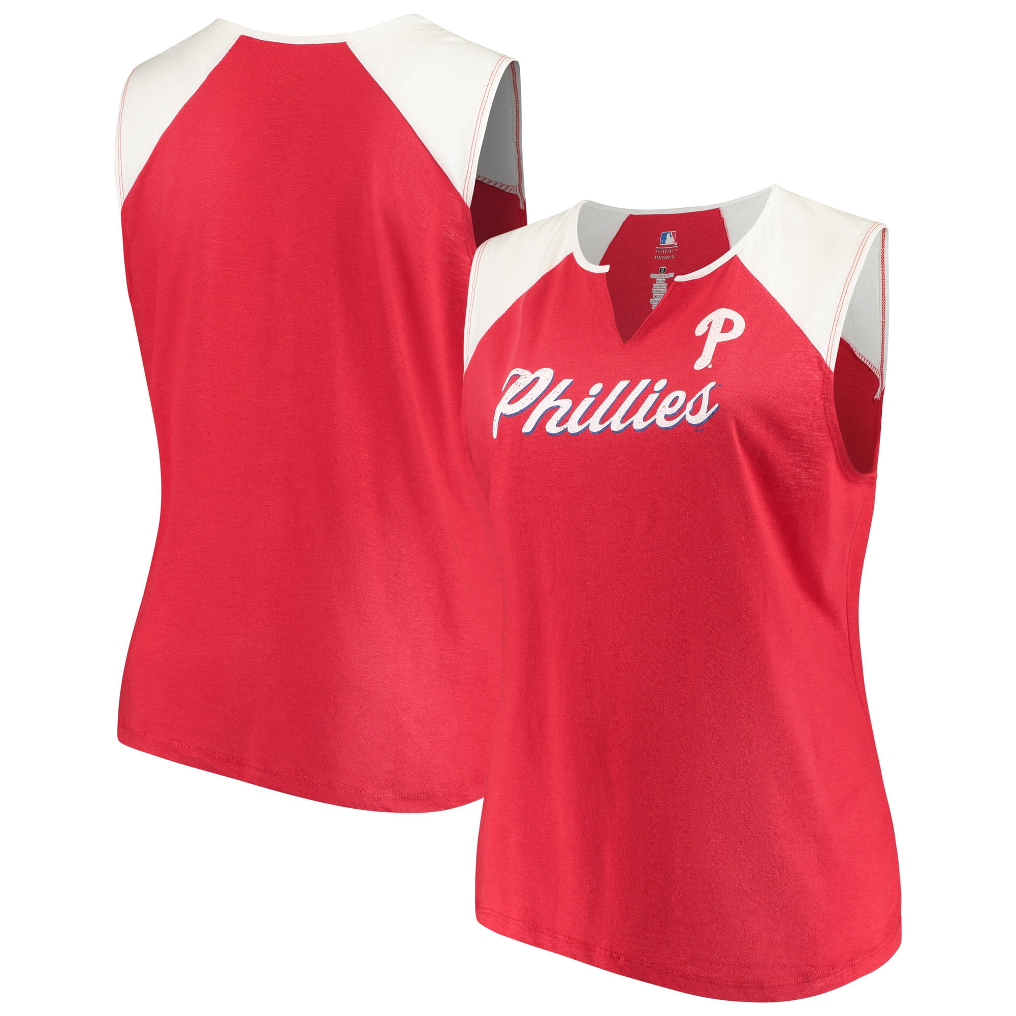 Women's Majestic Red/White Philadelphia Phillies Plus Size Shutout ...
