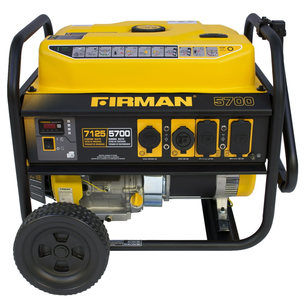 Firman P05701 7125/5700 Watt 120/240 V Gas Recoil Start Generator, EPA ...