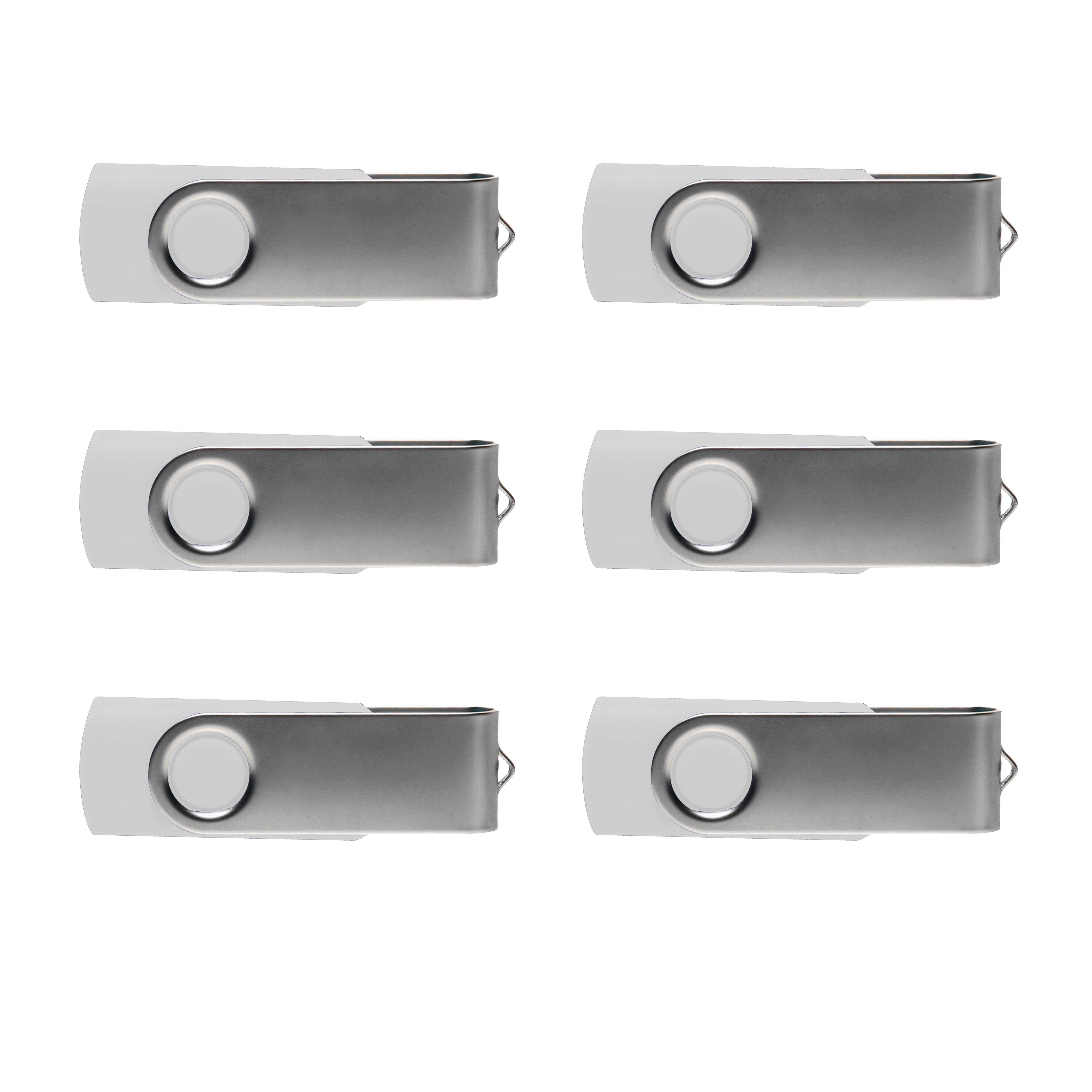 6 Swivel USB Flash Drives Pack, 8GB - Pocket size, Long Data Retention ...