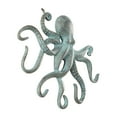 DecMode 16 x 2 Blue Polystone Distressed Patina Octopus Sculpture with ...