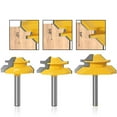 3PCS 45 Degree Lock Miter Router Bit Set 1/4 Inch 1/2 Inch 6mm 8mm 12mm ...