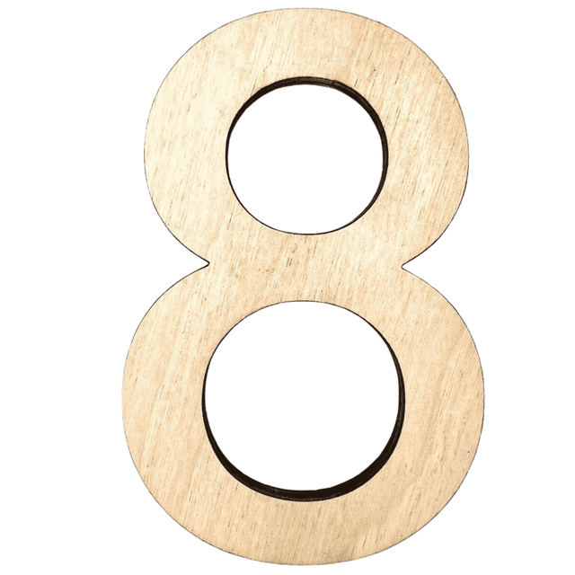 5" Tall MDF Number 8 | 1/4" Thick Birch | Krafty Supply Letters | Arial ...