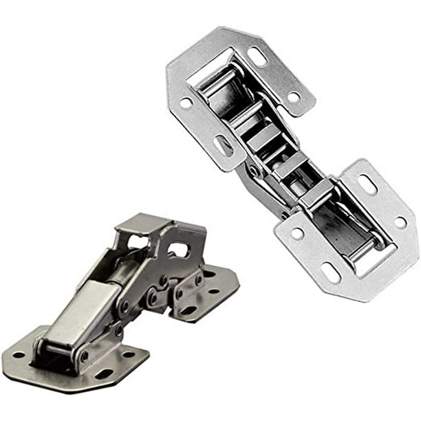 Two perforated 90 degree door hinges with screws (4 inches), cabinet ...