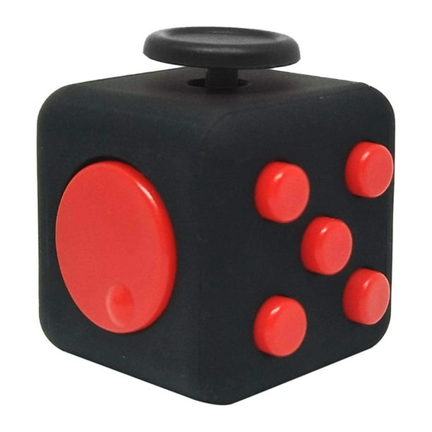 Fidget Anxiety Cube para ADHD, Mini Dice Stress Relief Toy (Negro Rojo ...