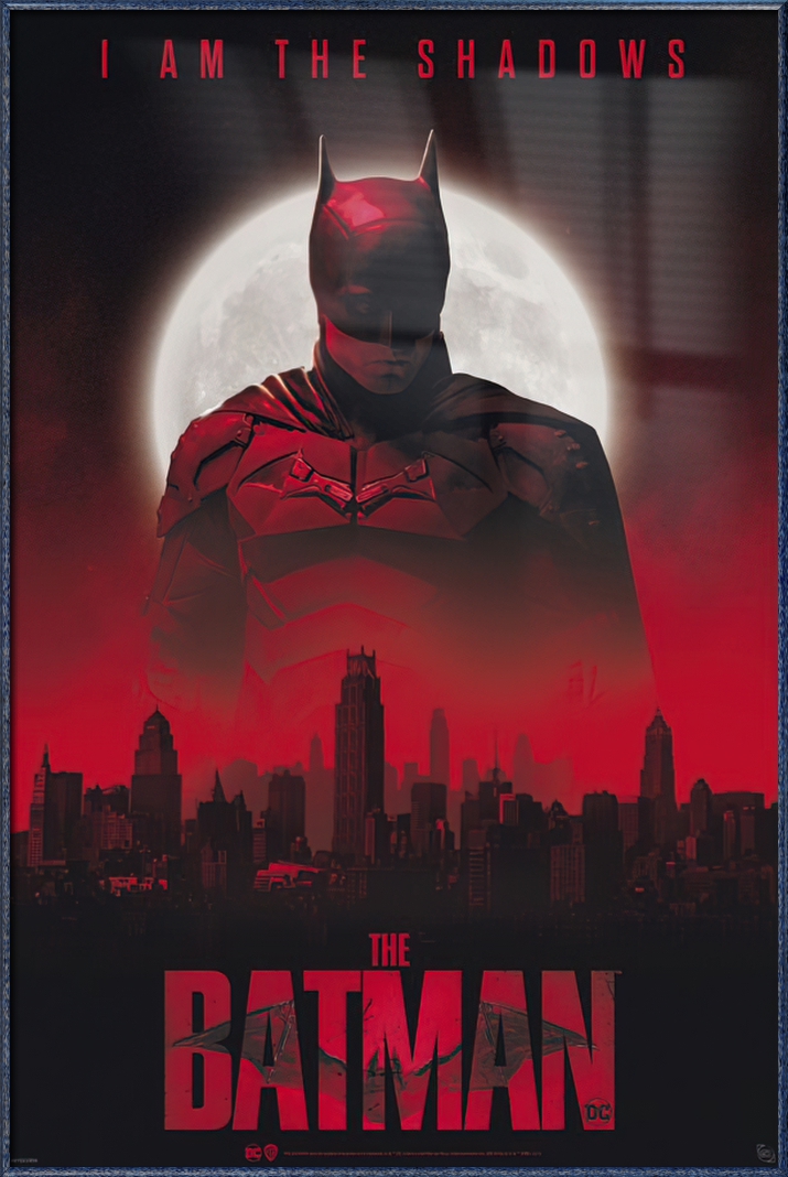 The Batman - Framed Movie Poster (I Am The Shadows - Moon & Gotham ...