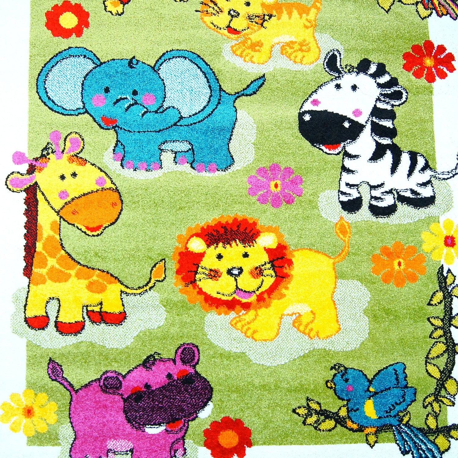Click here for Ladole Rugs Adorable Zoo Animals Green Multi Area... prices