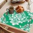 Green Boho Placemats Set of 6 Vintage Classic Bohemia Flower Textured ...